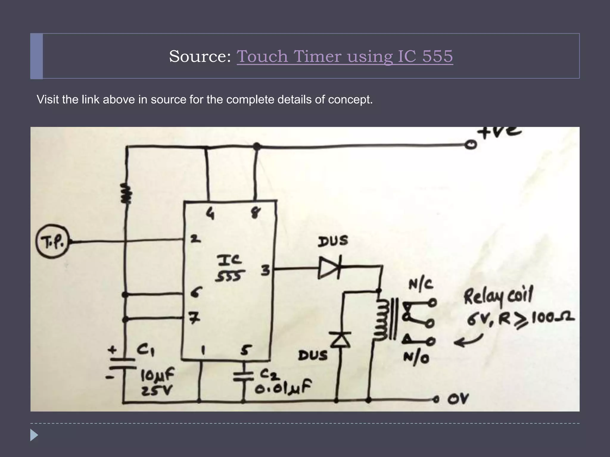 555 timer based electronic circuits | PPTX