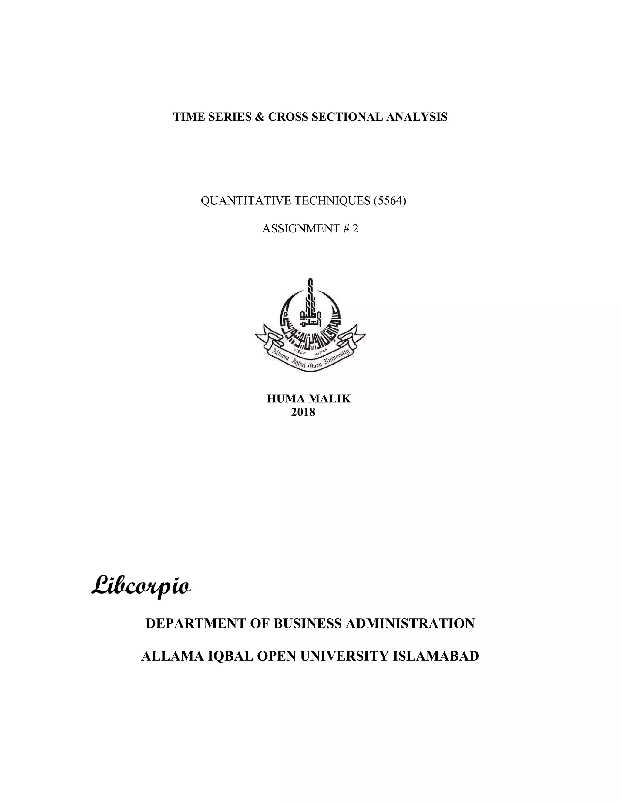 TIME SERIES & CROSS ‎SECTIONAL ANALYSIS | PDF