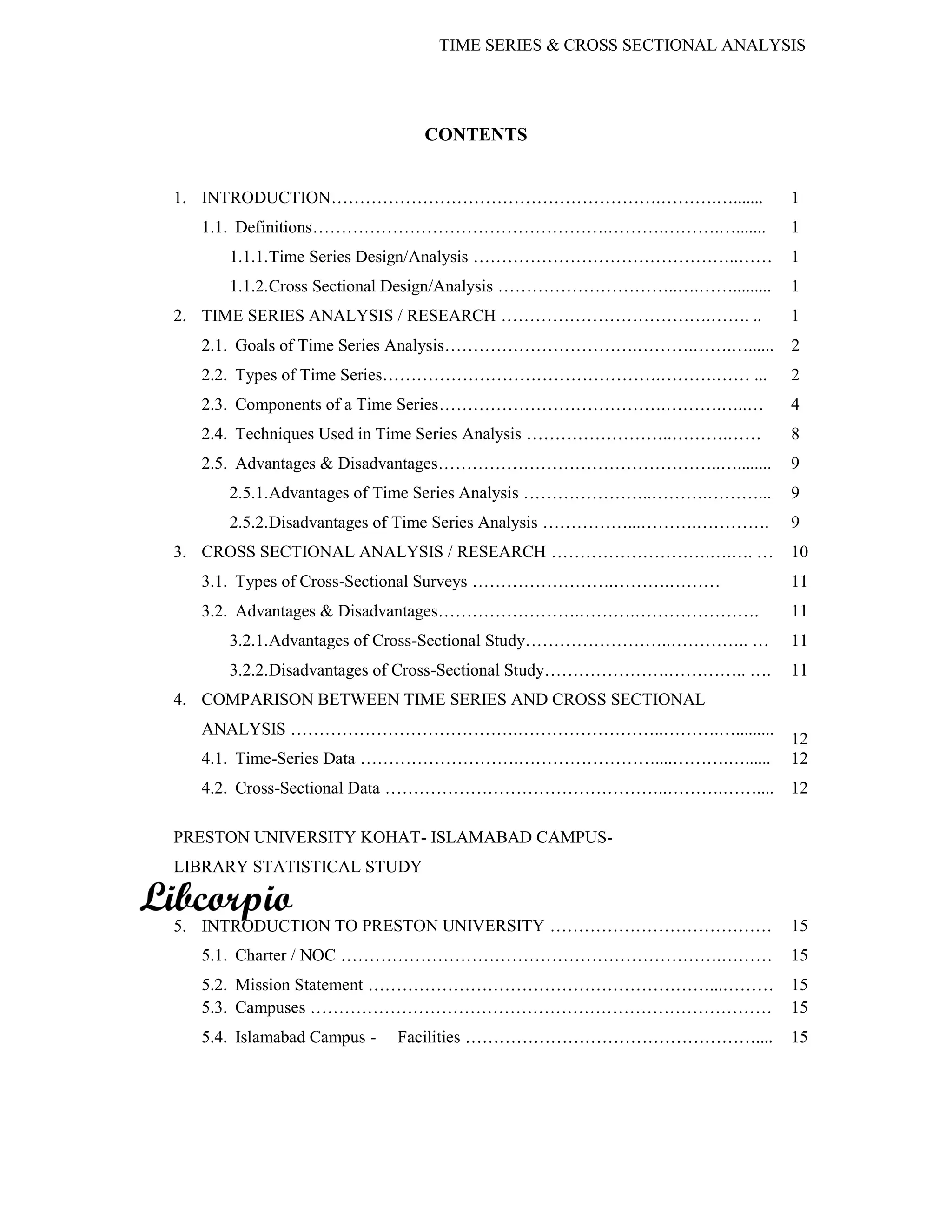 TIME SERIES & CROSS ‎SECTIONAL ANALYSIS | PDF
