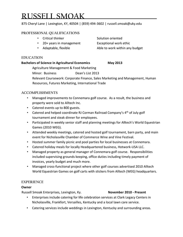 RUSSELL SMOAK resumelib1 | PDF | Golf | Sports