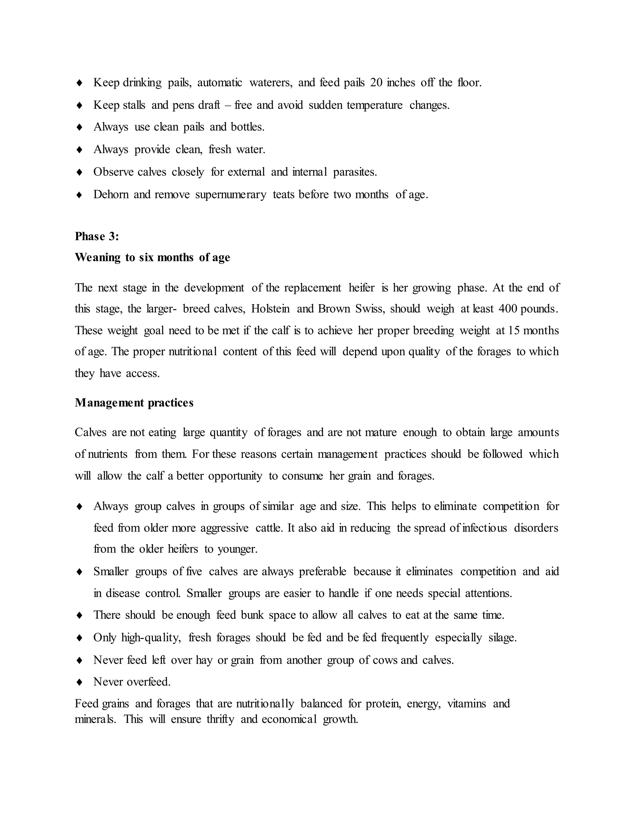 Calf management for dairy | DOCX