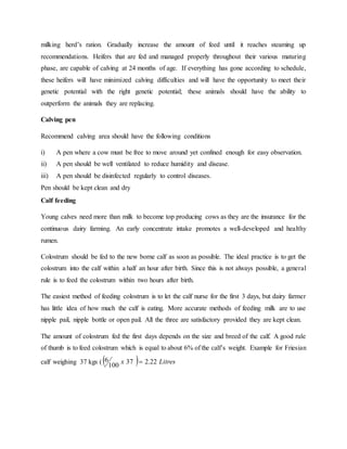 Calf management for dairy | PDF