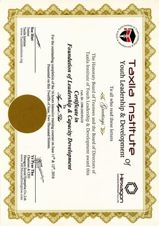 Taxila Institute of Leadership development | PDF