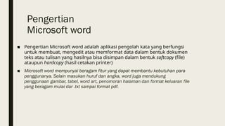 PPT Bahan Ajar Pengenalan Microsoft Word | PPTX