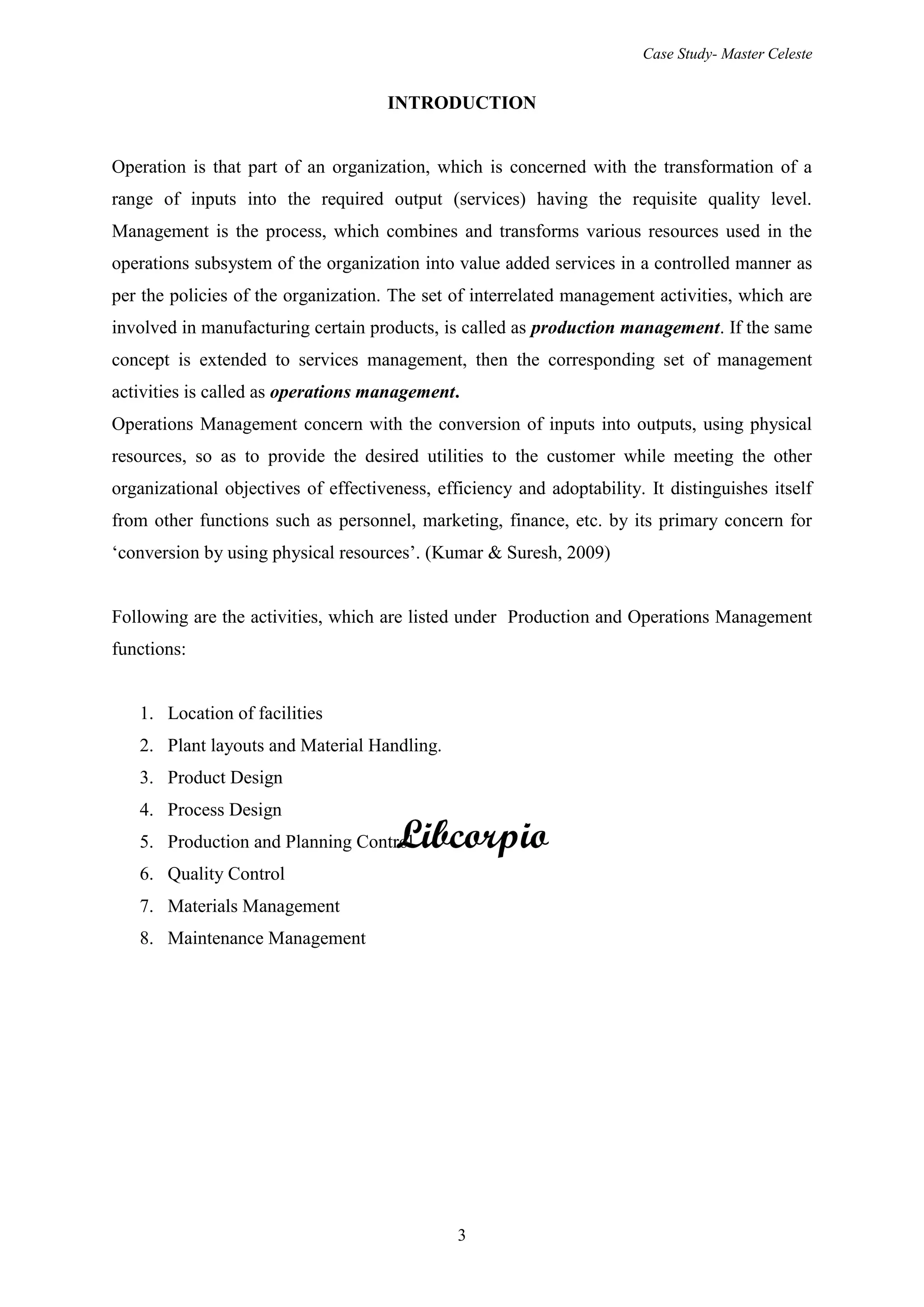 GENERAL OPERATIONS OF ‎MASTER CELESTE IN ‎RAWALPINDI REGION | PDF