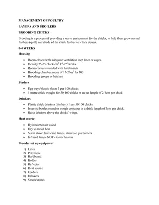 MANAGEMENT OF POULTRY | PDF