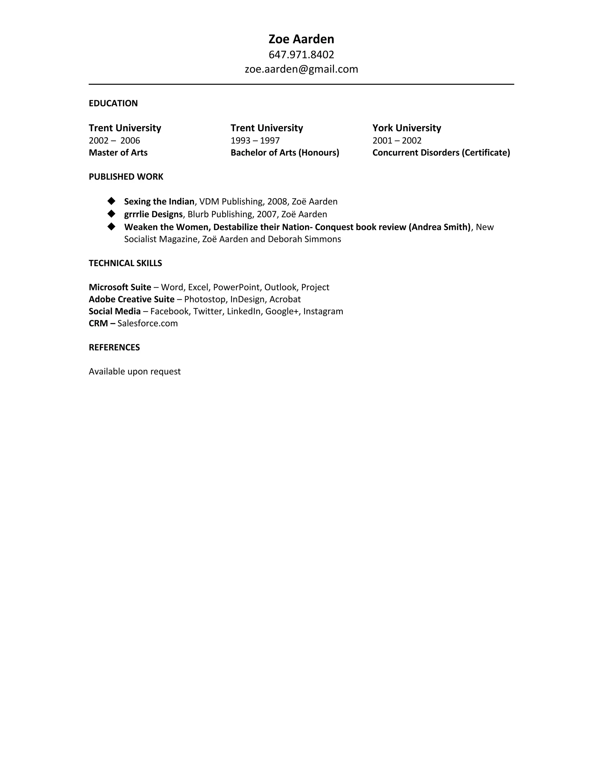2016-09 Resume ZoeAarden - 2 | DOC