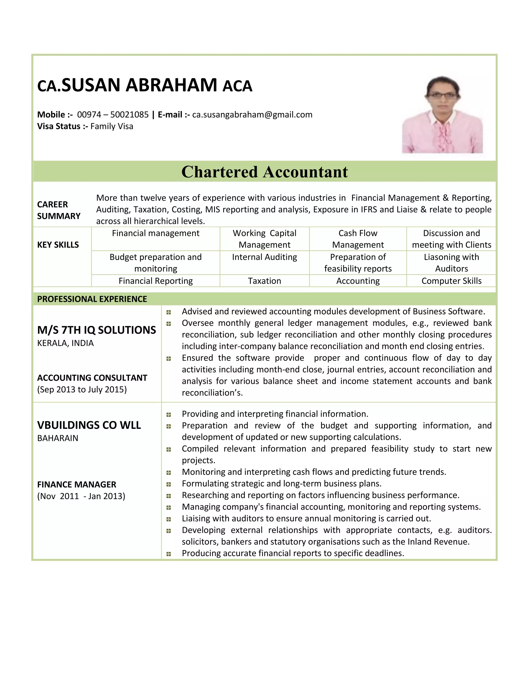Resume_susan Abraham1 | PDF