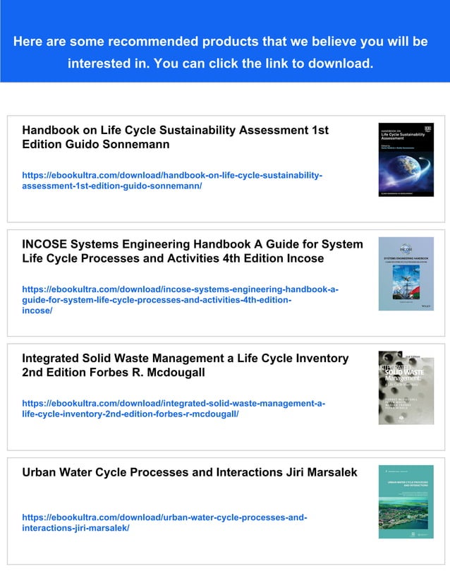 Integrated Life Cycle and Risk Assessment for Industrial Processes 1st ...