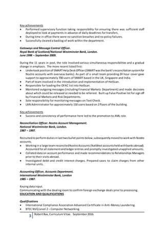 Robert Bax CV.doc | Business Banking & Finance | Business