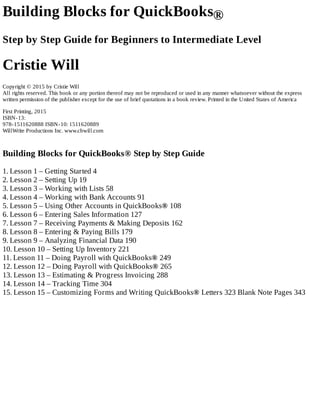 Building Blocks For Quickbooks Step By Step Guide For Beginners To ...