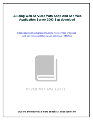 Building Web Services With Abap And Sap Web Application Server 2003 Sap ...