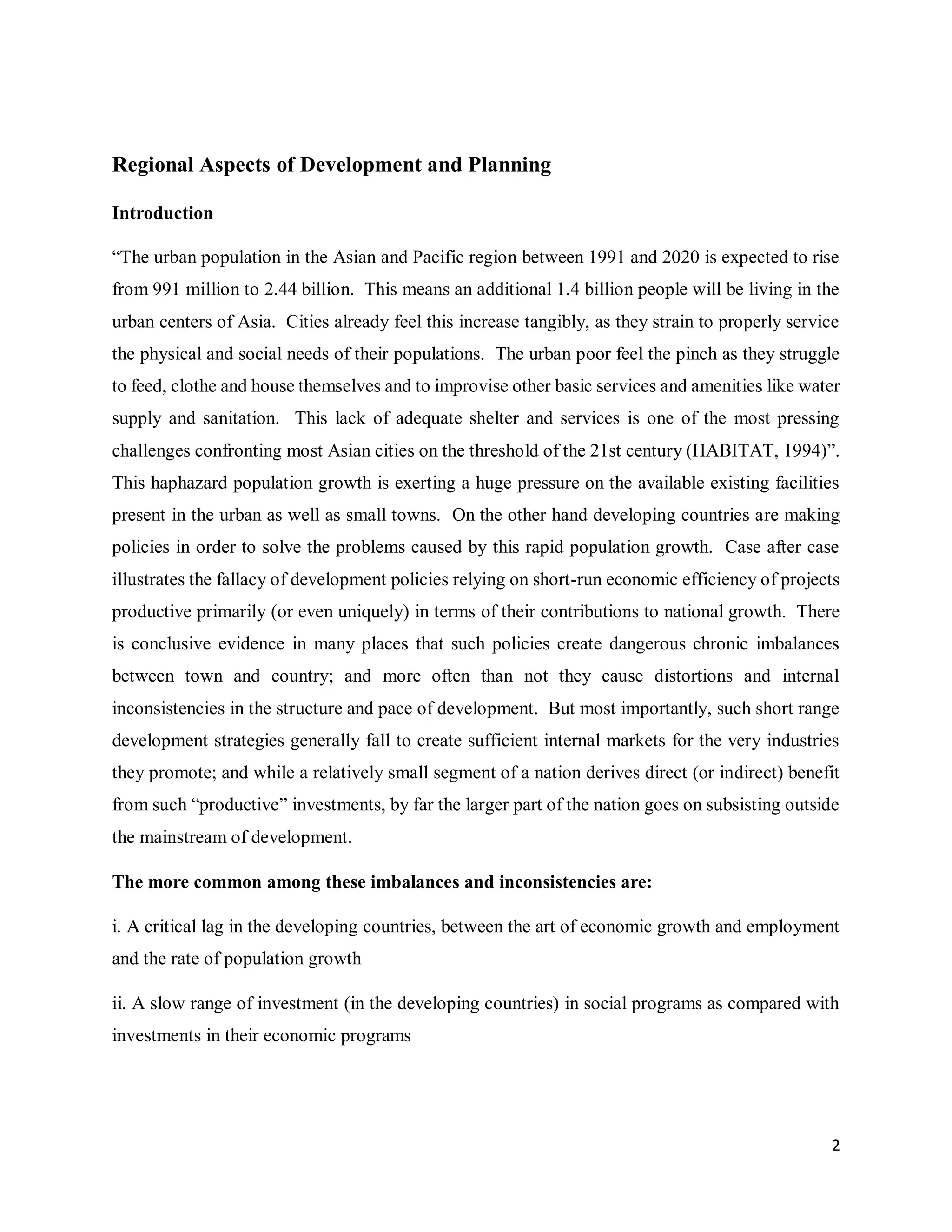 Regional aspects of development and planning | PDF