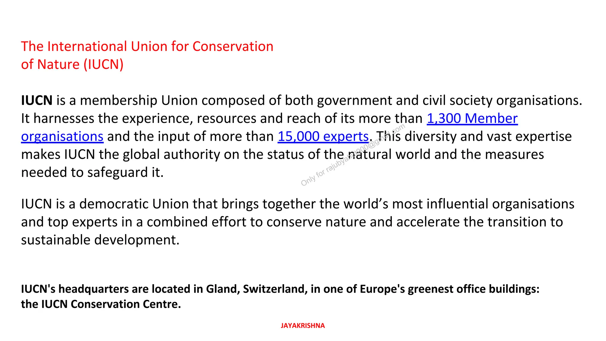 International Union For Conservation of Nature | PDF