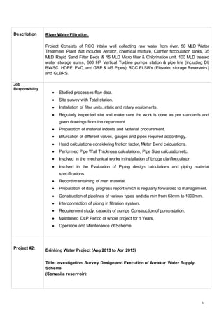 Mechanical Engineer. WTP Pipeline | DOCX