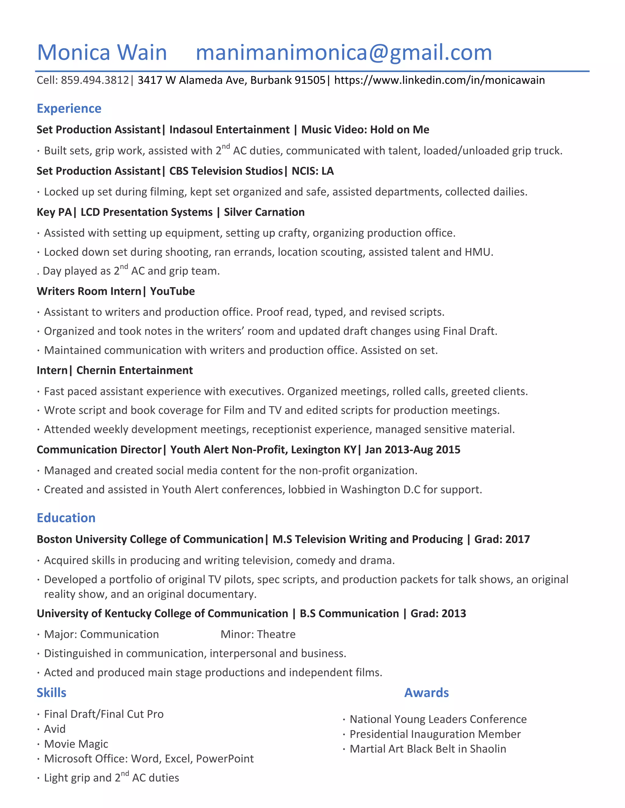 Monica Resume 17' | PDF