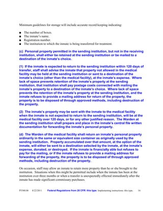 BOP: Inmate Personal Property | PDF