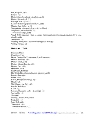 BOP: Inmate Personal Property | PDF