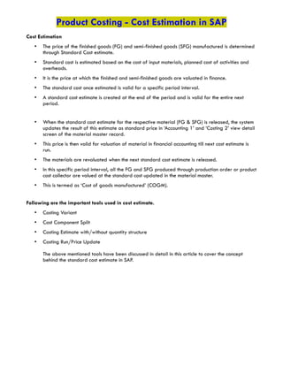 55811936 product-costing-cost-estimation-in-sap | PDF