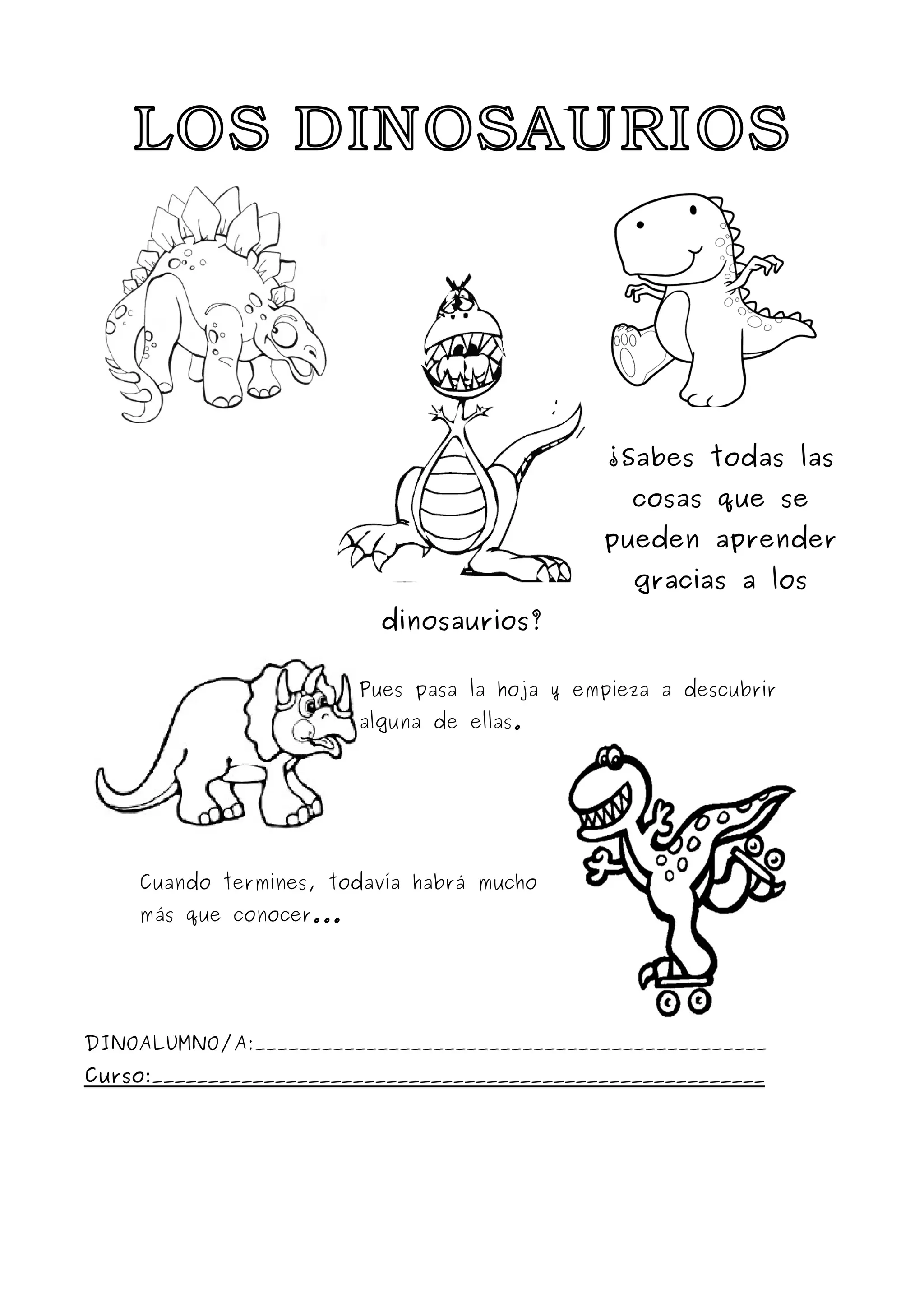 cuadernillo-dinosaurios trabajar lectoescritura | PDF
