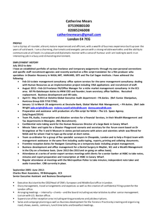 2015-16 CV for Catherine Mears | DOCX