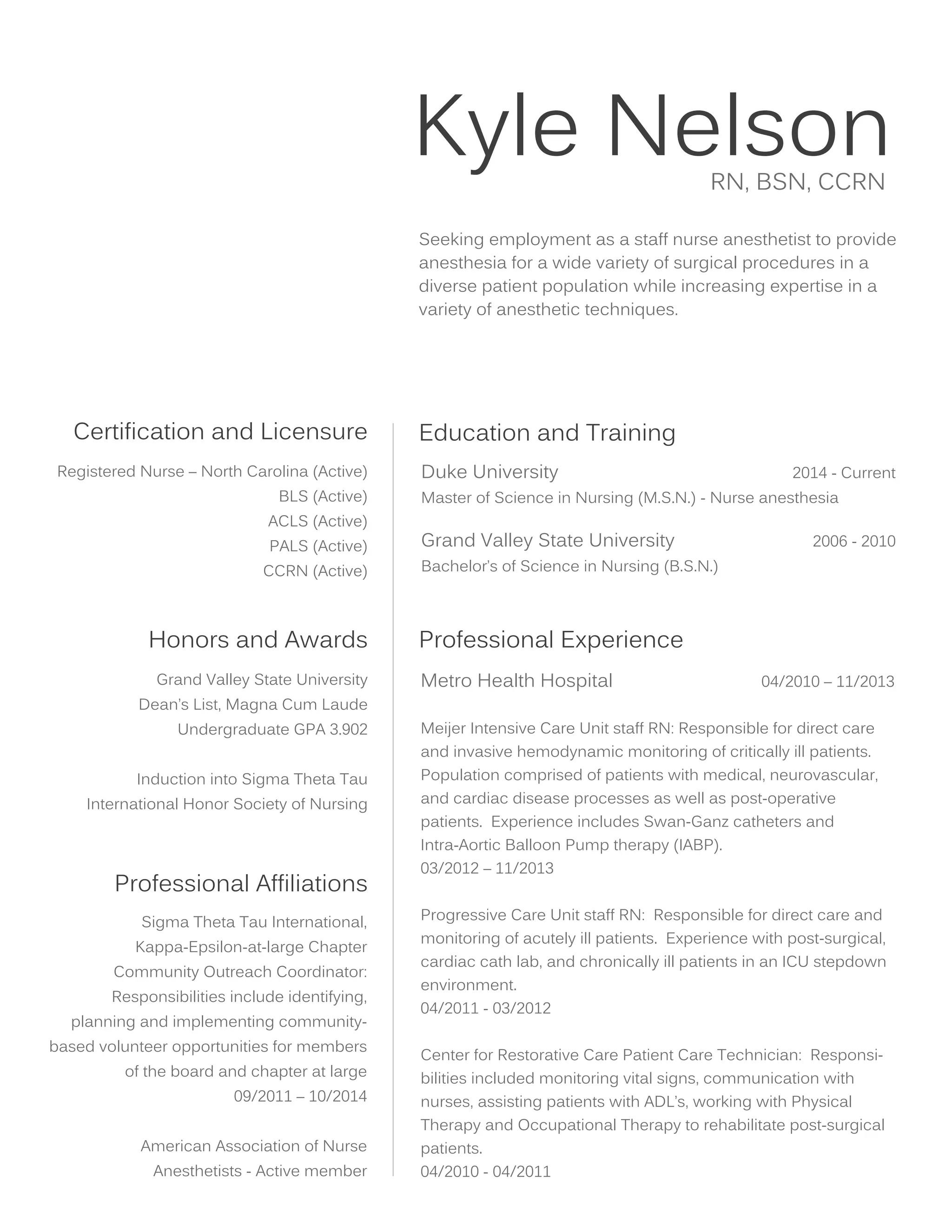 Kyle Nelson CV | PDF