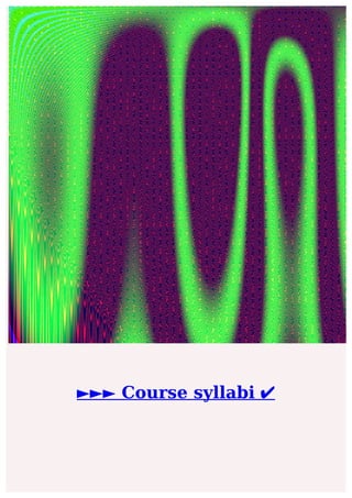 Course syllabi | PDF