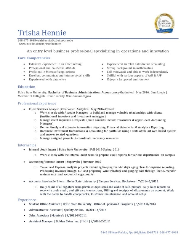 Hennie_Trish_resume_2016 | PDF