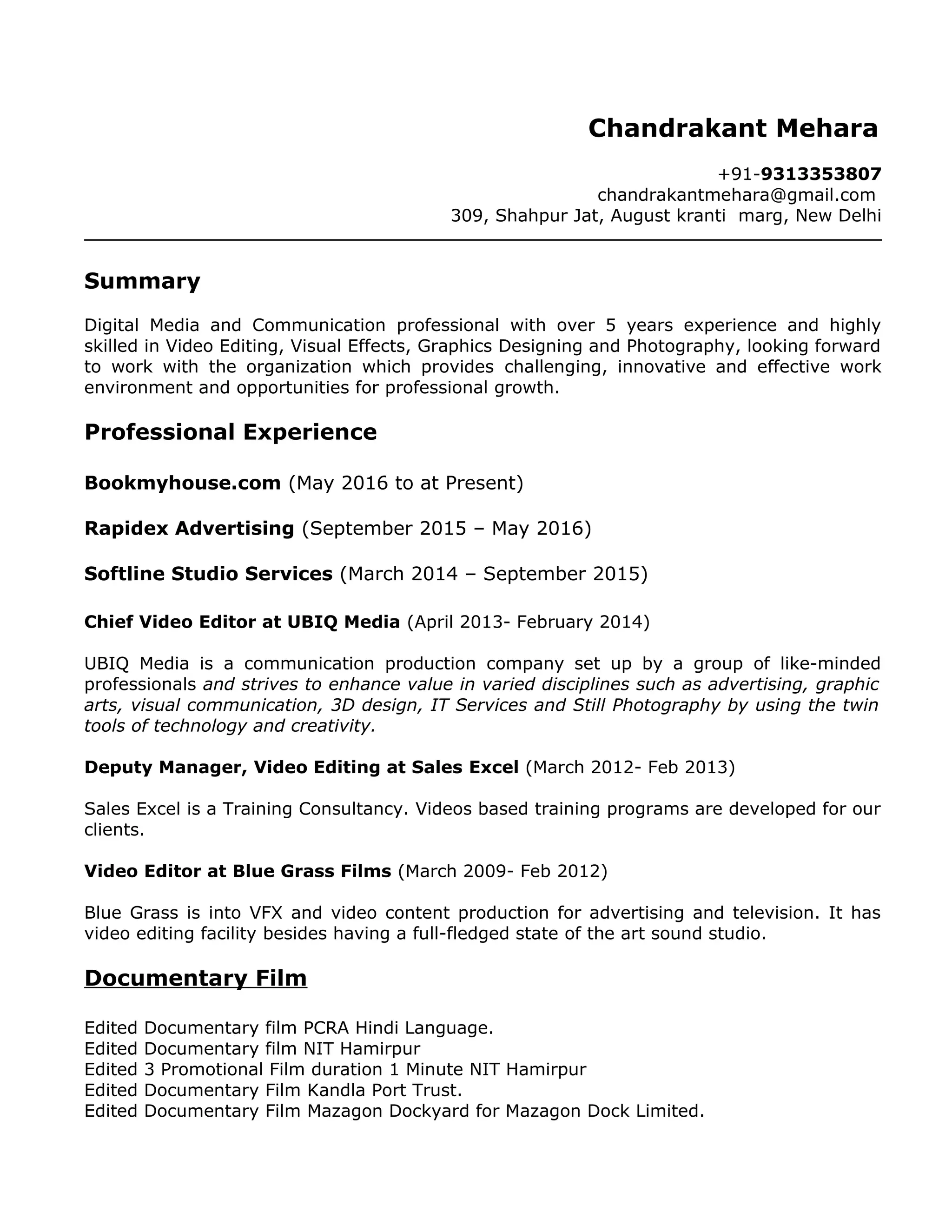 Chandrakant_Mehara_Resume | DOC