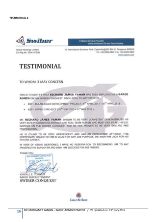 RICHARD J.Y - Barge Admin_CV & Offshore Docs | DOCX