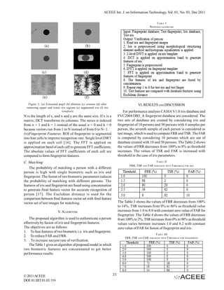 Bimodal Biometric System using Multiple Transformation Features of Fingerprint and Iris | PDF