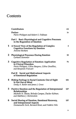 The Regulation Of Emotion Pierre Philippot Robert S Feldman | PDF