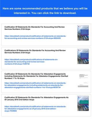Codification Of Statements On Standards For Accounting And Review ...