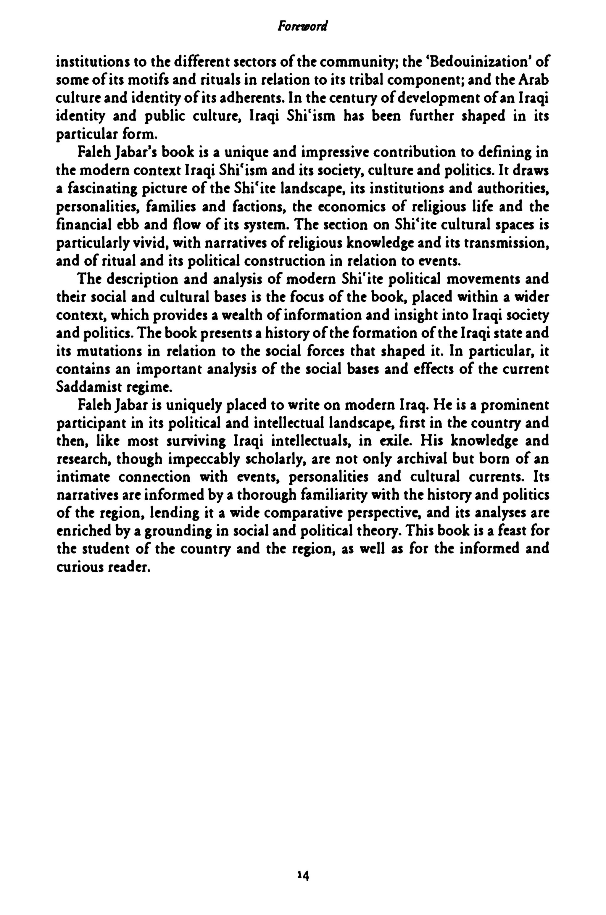 The Shiite Movement In Iraq Faleh A Jabar | PDF