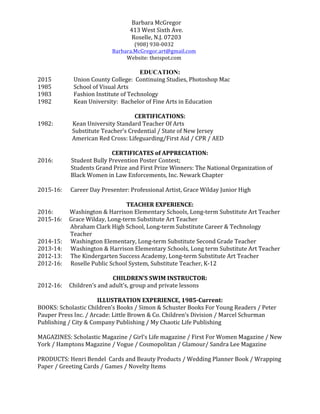 BarbaraMcGregor_RESUME_2016-17 | PDF