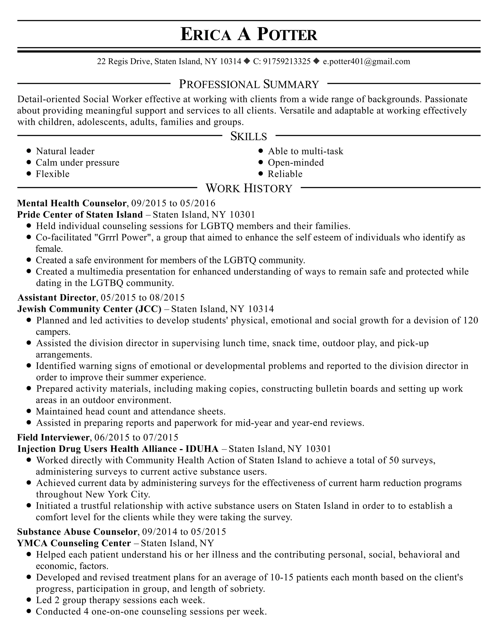 Erica A. Potter Resume-2016 | PDF