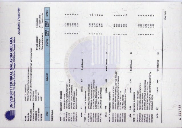 Bachelor_Transcript | PDF