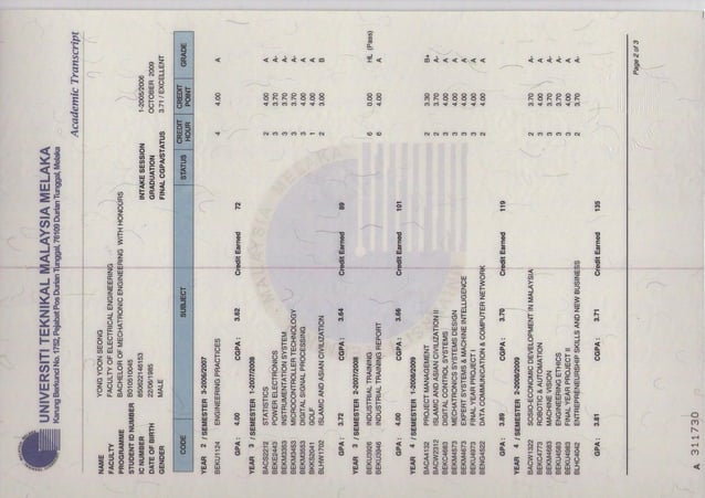 Bachelor_Transcript | PDF
