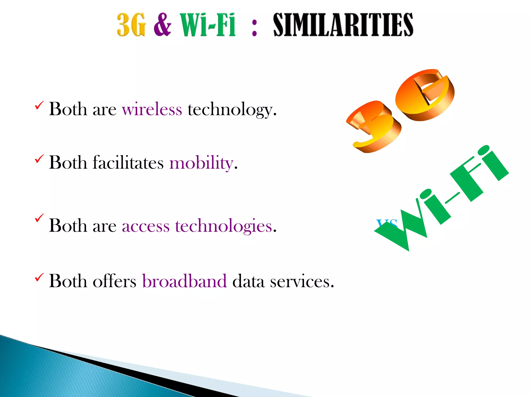 3G vs Wi-Fi presentation | PPT