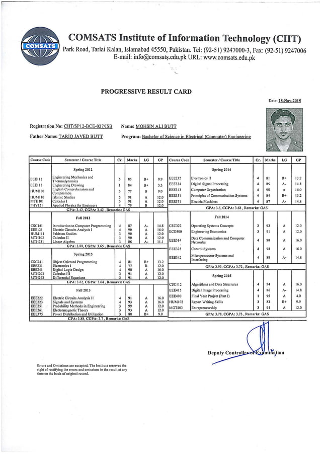 Progressive result card | PDF