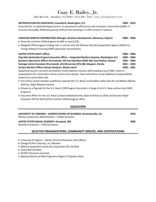 Cozy E. Bailey Jr - Resume - Oct 2016 | PDF