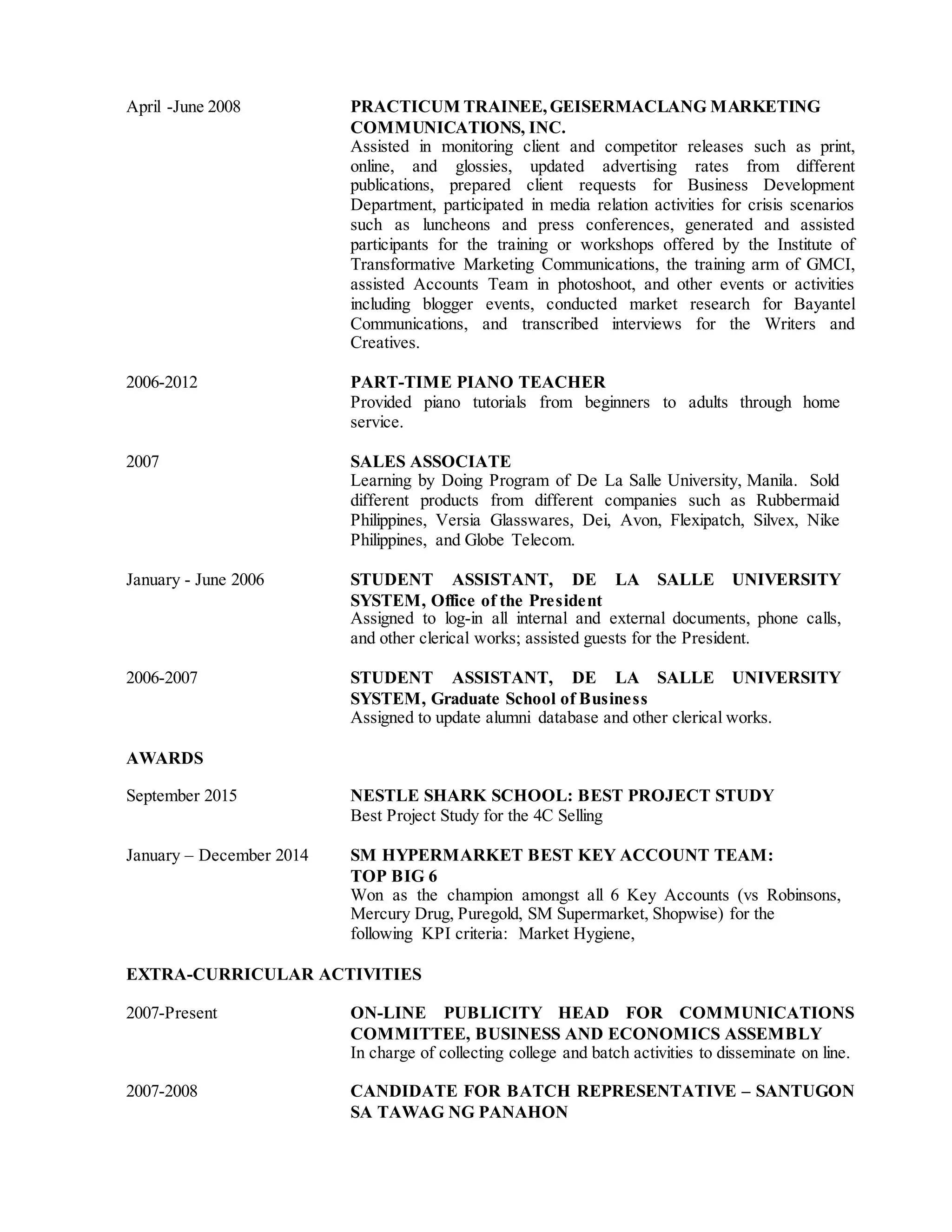 Resume GWEN FRANCISCO | PDF
