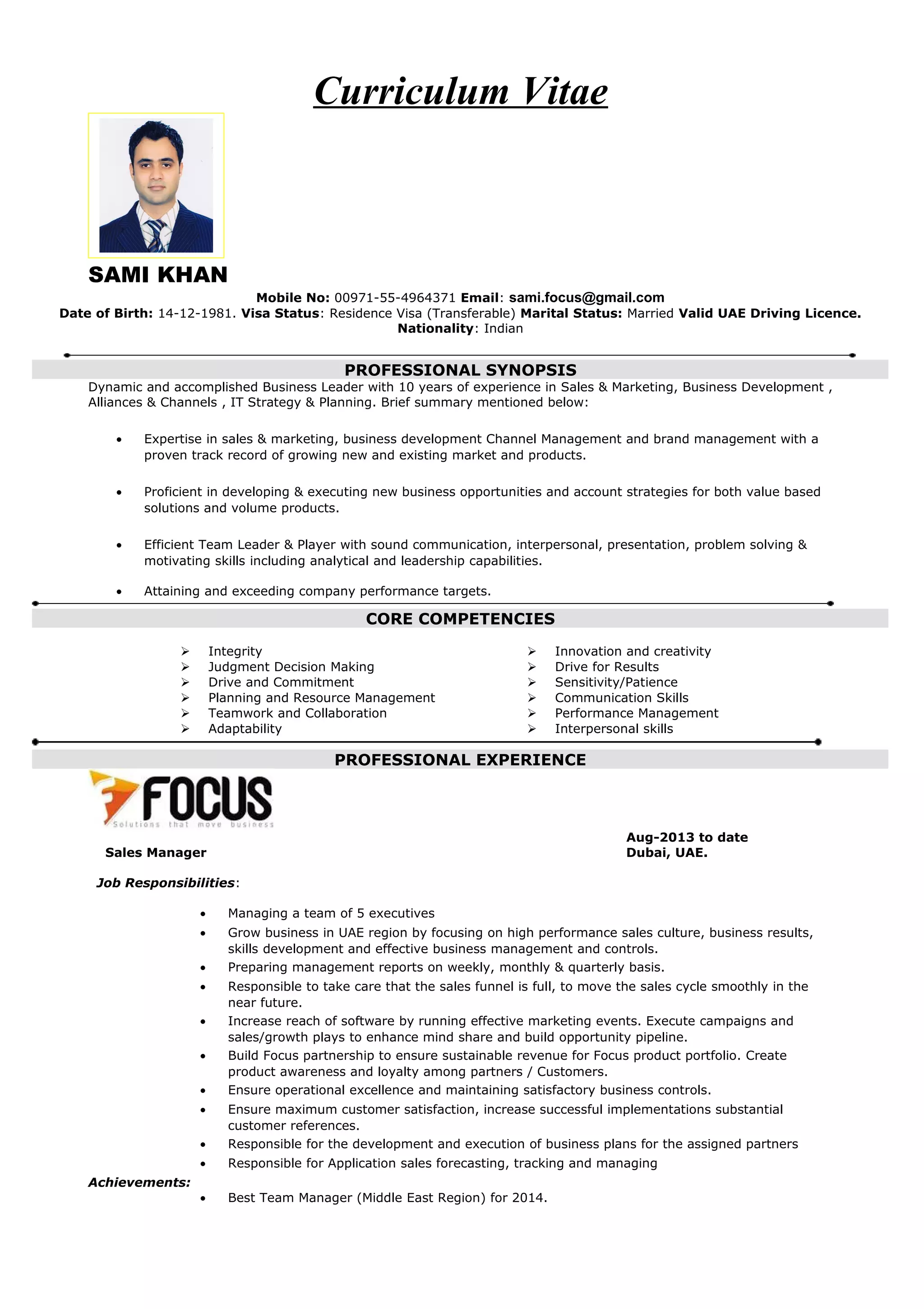 SAMI Resume | DOC | Sales | Business