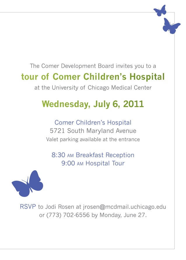 Comer Childrens Hospital Invitation | PDF