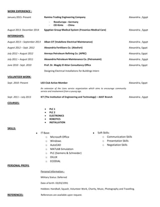 HESHAM MOUNIR Resume | PDF