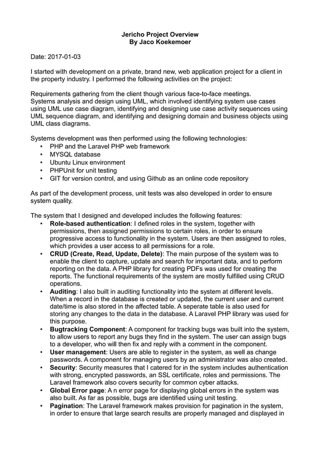 Jericho Project Overview | PDF