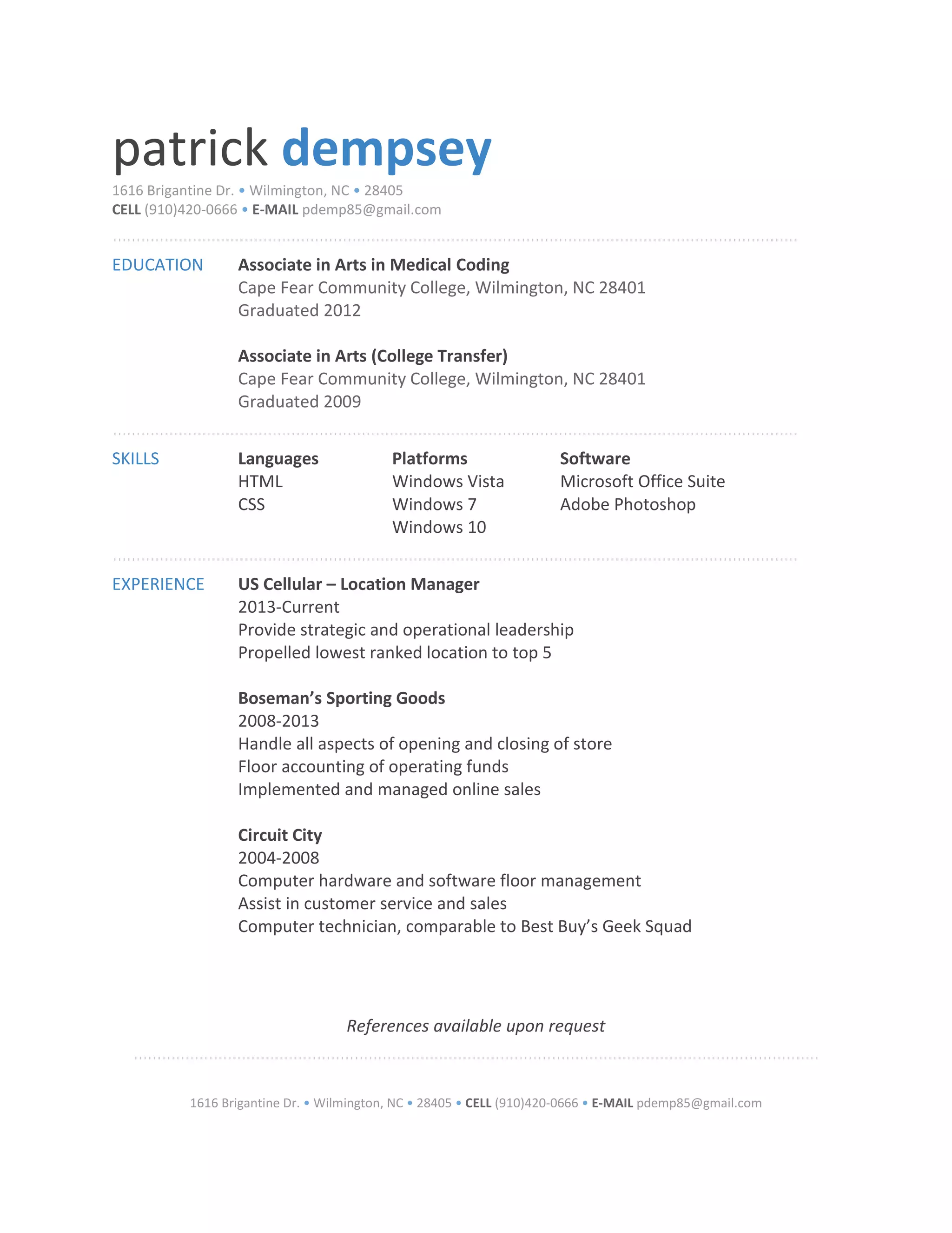 Patrick Resume (1) | PDF