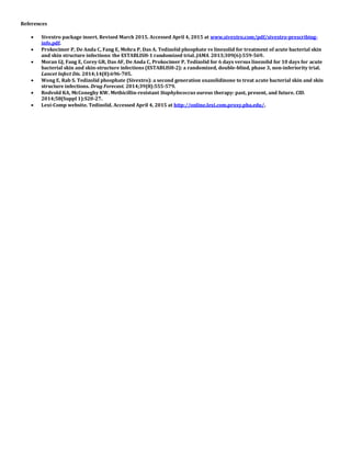 New Drug Review Sivextro Internal Medicine II | PDF