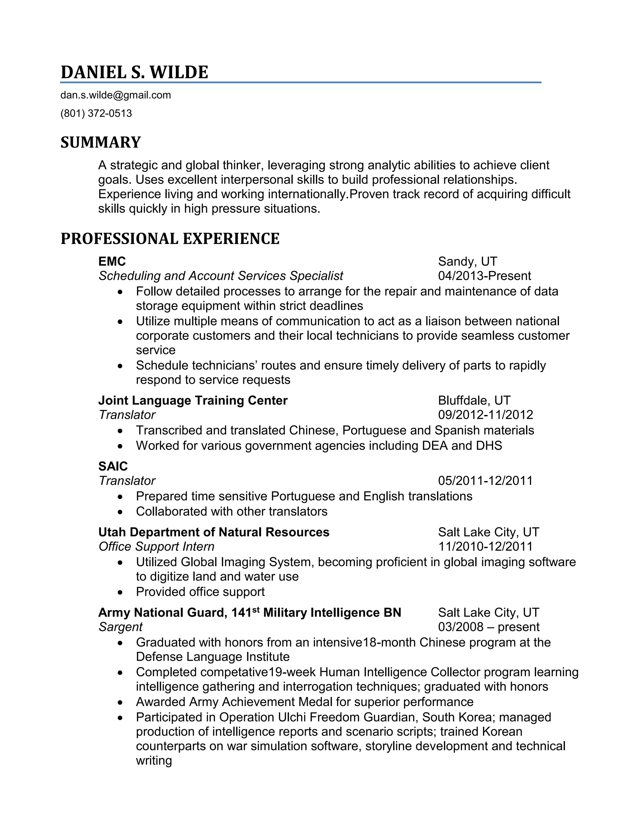 Dan Resume | PDF
