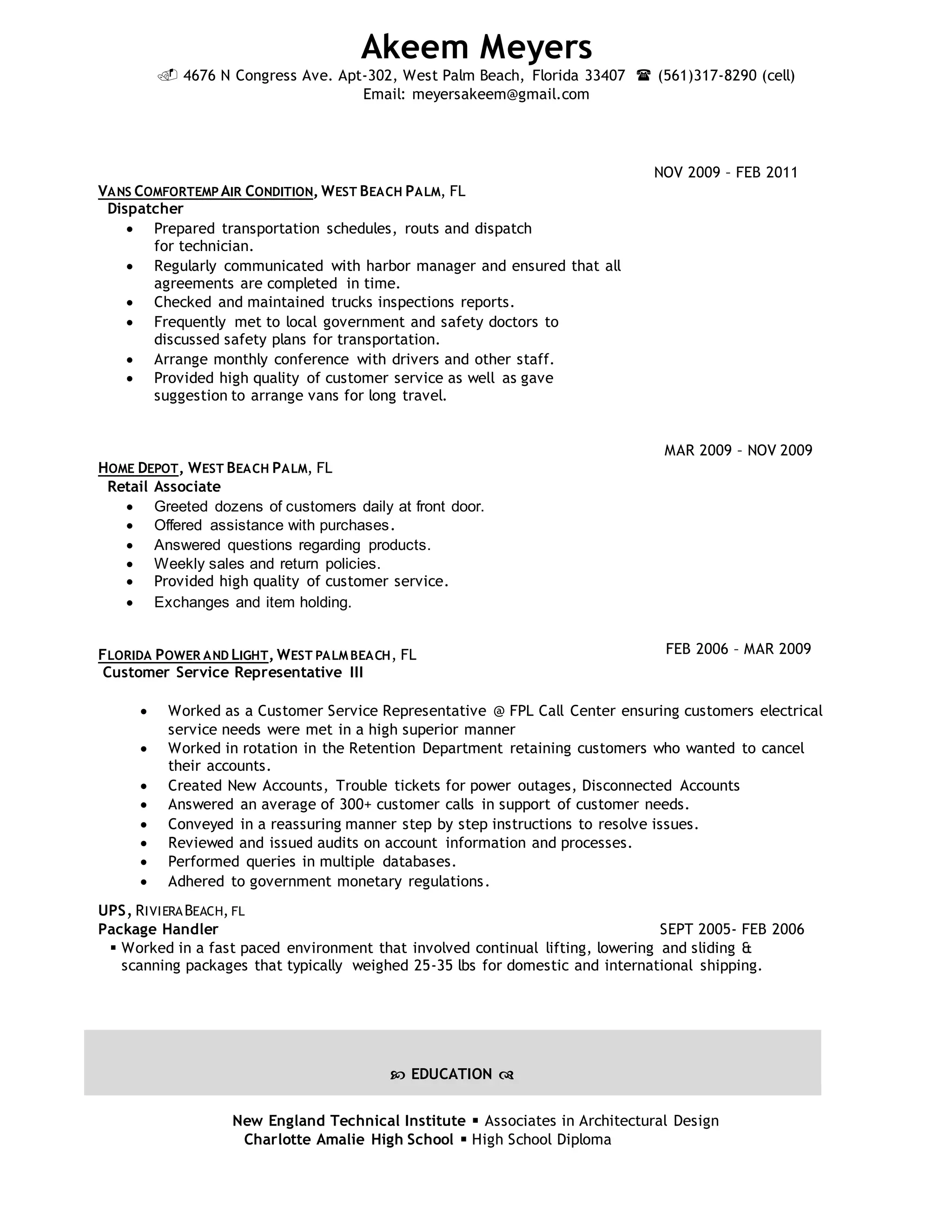 akeem resume(Dispatcher) | PDF